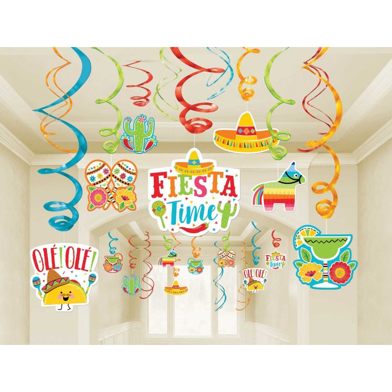 Mexican Fiesta Fiesta Swirl Hanging Decorations