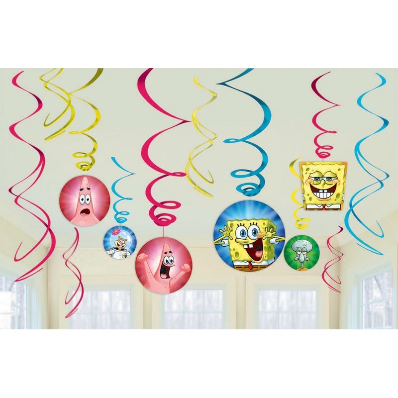 SpongeBob Swirls Hanging Decorations Pack of 12