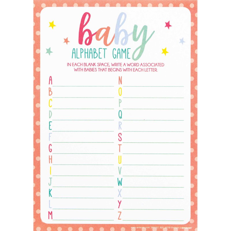 Baby Shower Alphabet Party Games | Express Party Supplies