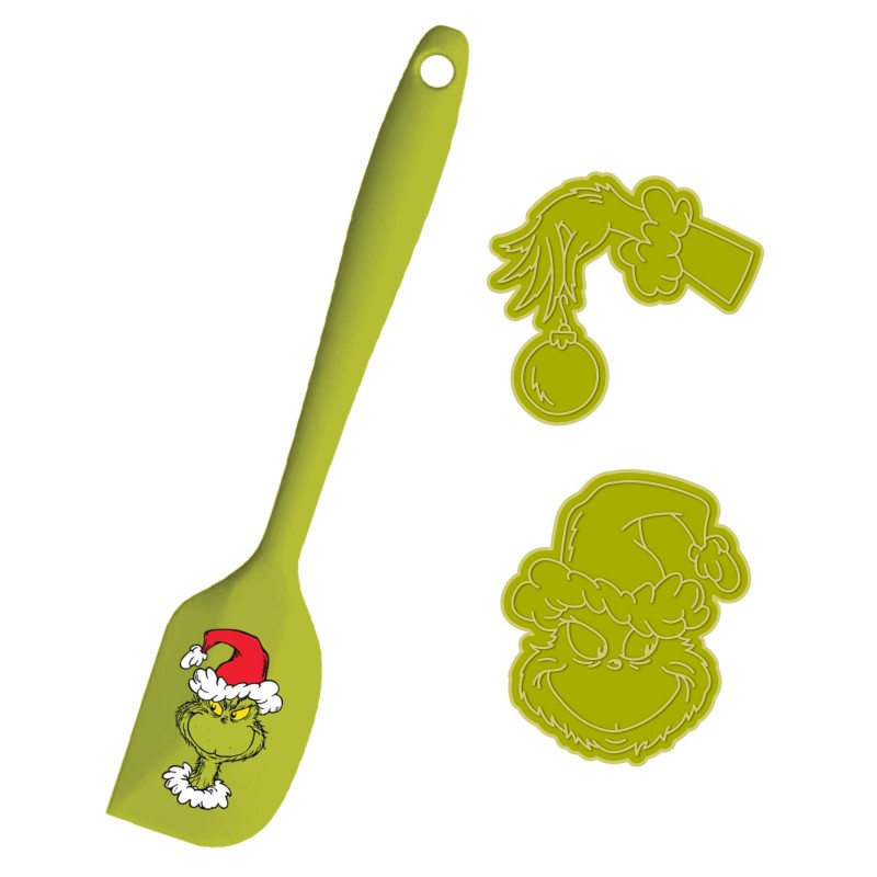 Dr Seuss The Grinch Spatula with Cookie Cutters