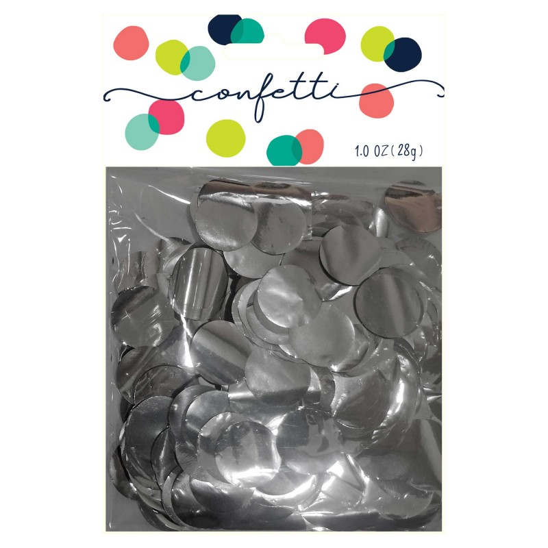 Silver Party Decorations - Confetti Metallic Foil Circles Silver