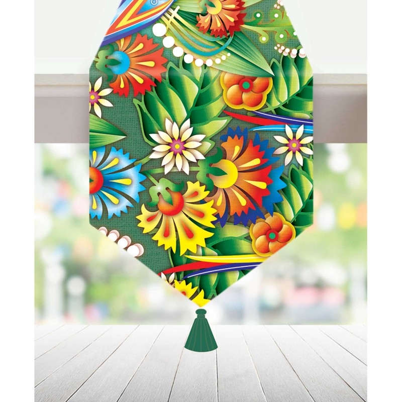 Catalina Fabric with Tassels Table Runner | Express Party Supplies