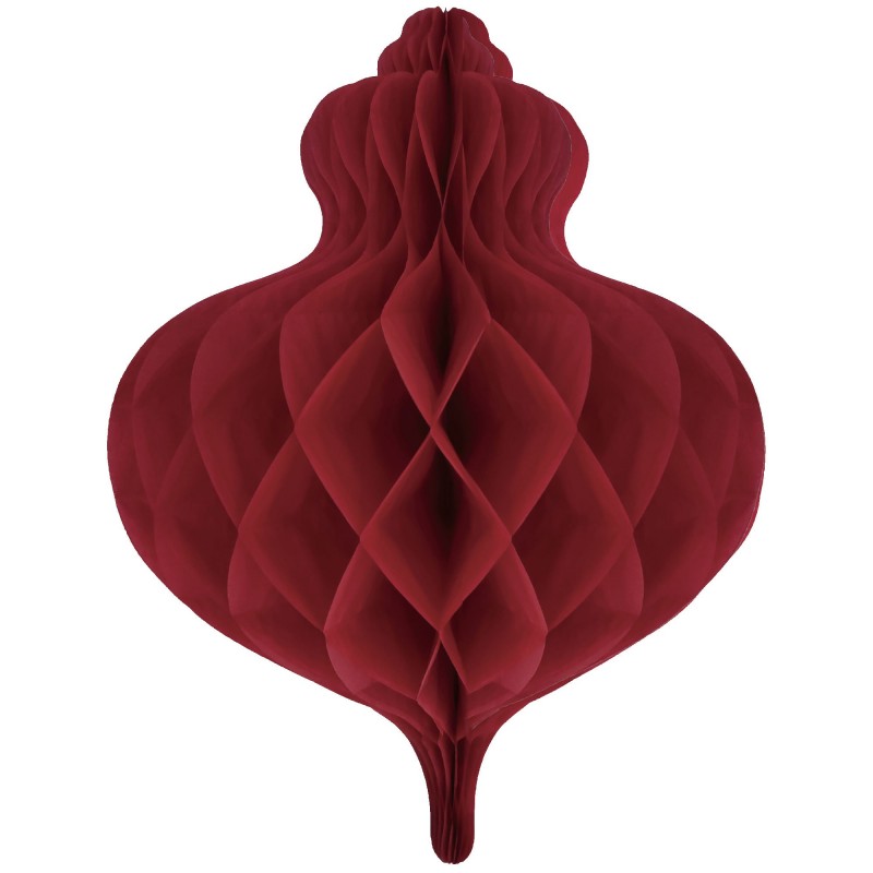 Christmas Red Bauble Honeycomb Hanging Decoration