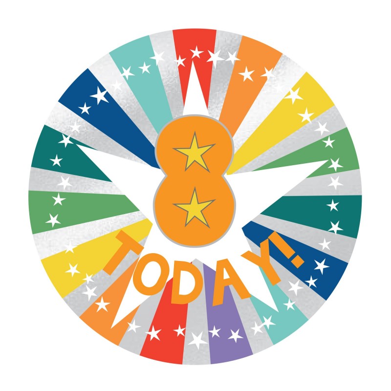 8 Today! Badge | Express Party Supplies