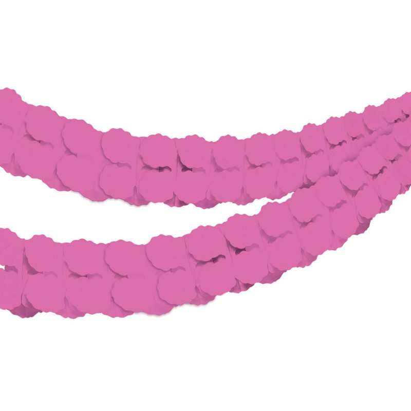 Bright Pink Tissue Paper Garland | Express Party Supplies