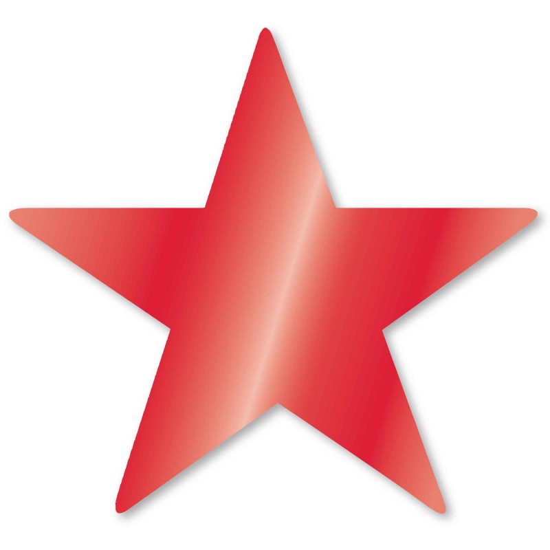 Apple Red Foil Star Cutouts | Express Party Supplies