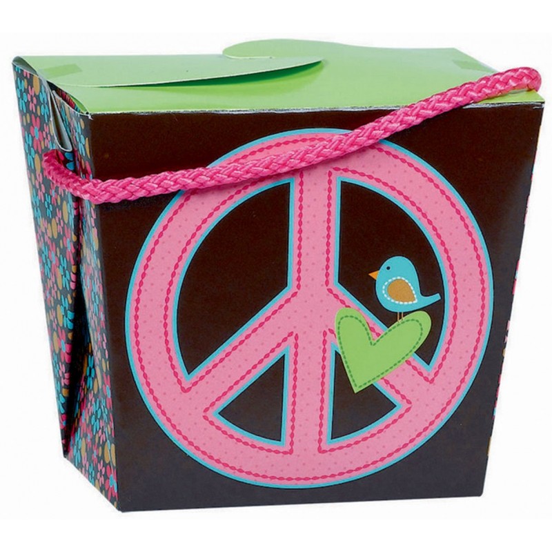 Hippie Chick Paper Pint Party Food Pail | Express Party Supplies