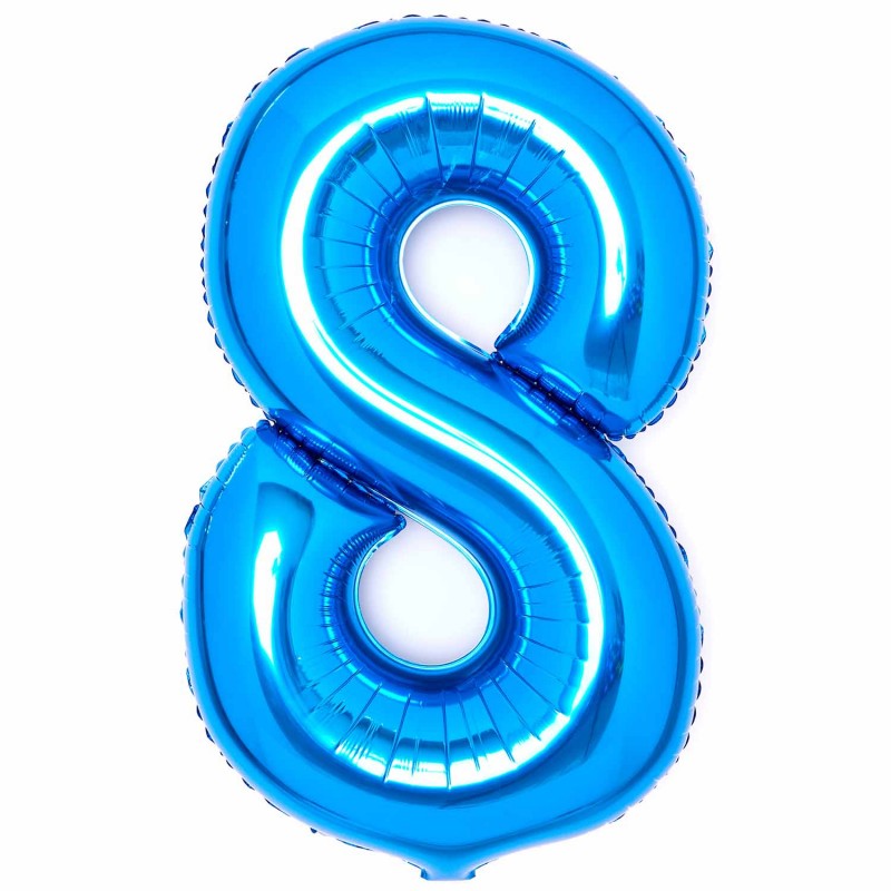 Blue Number 8 Shaped Balloon - 54cm x 87cm | Express Party Supplies