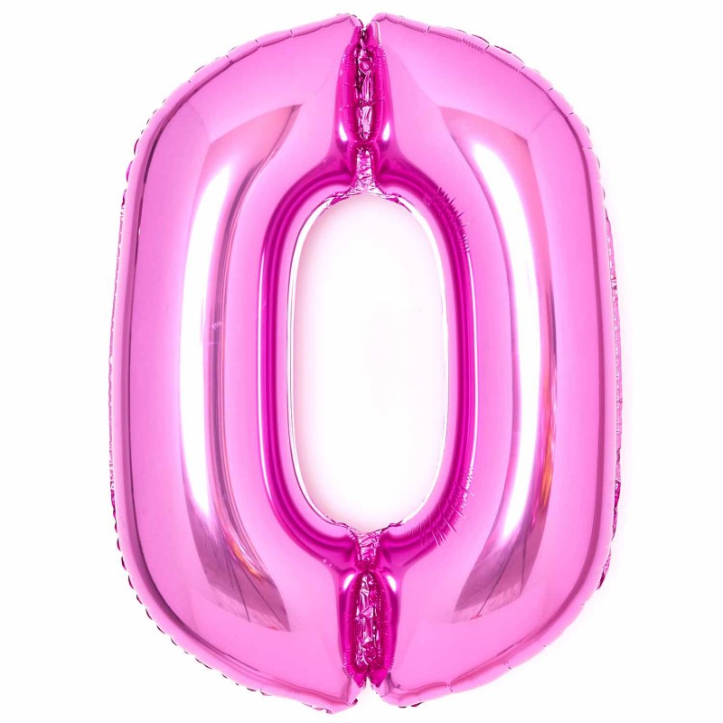 Pink Number 0 Shaped Balloon - 64cm x 90cm | Express Party Supplies