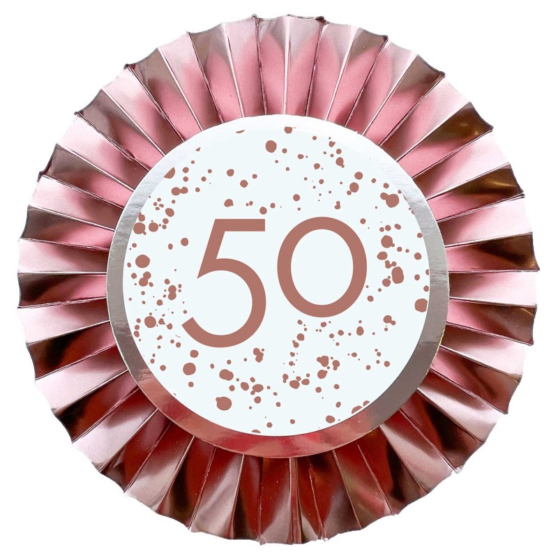 Rose Gold 50 Rosette | Express Party Supplies