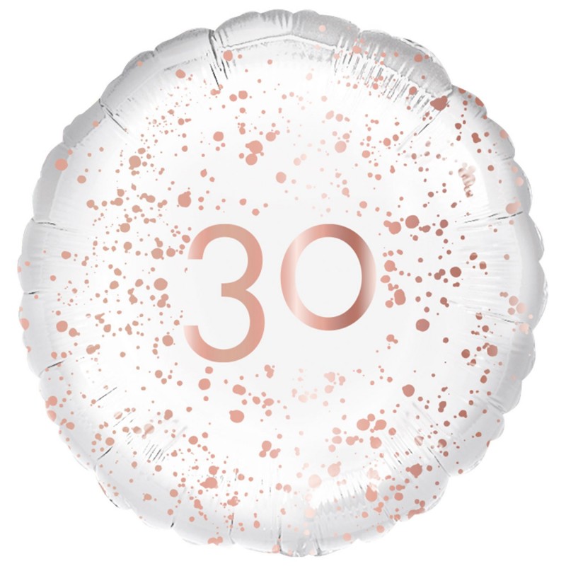 30th Birthday Rose Gold Foil Balloon - 45cm | Express Party Supplies