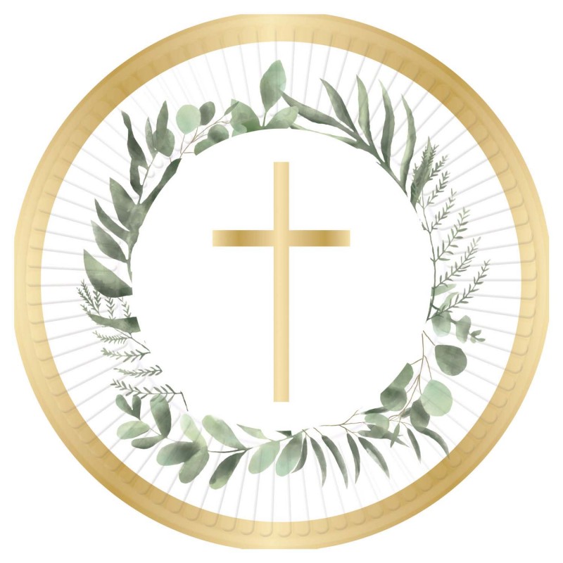 First Communion Botanical Celebration Dinner Plates