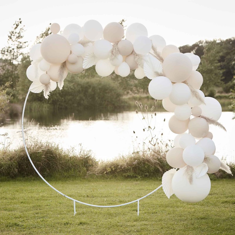 White Botanical Wedding Moongate Hoop | Express Party Supplies