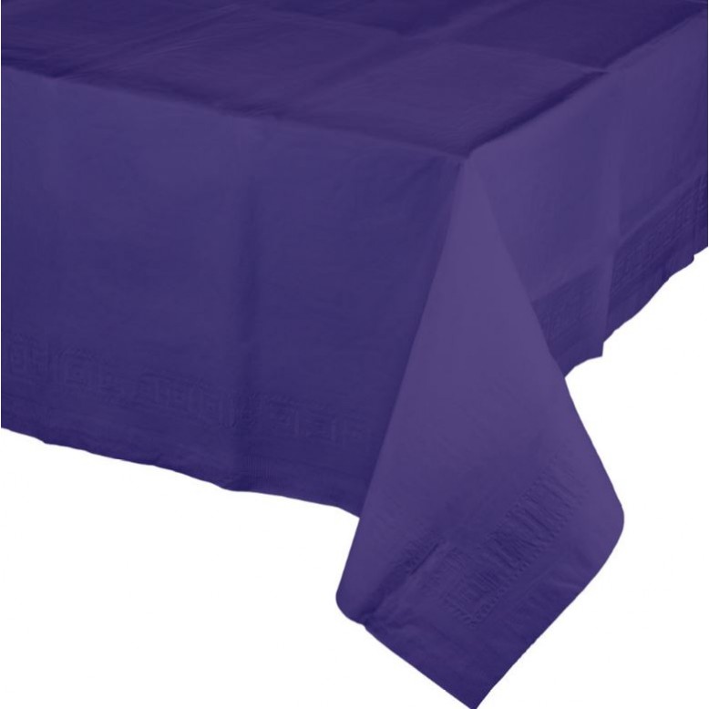 Purple Tissue & Plastic Back Table Cover | Express Party Supplies
