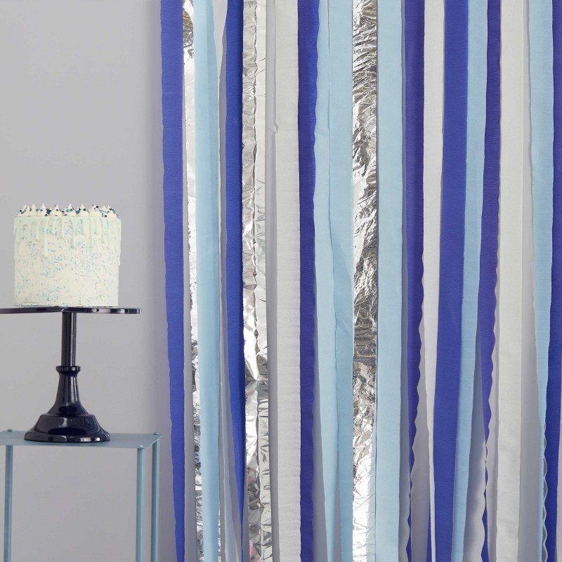 Blue Mix It Up Streamer Backdrop Hanging Decorations