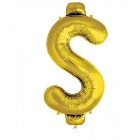 Dollar Sign Foil Balloons 87cm Gold