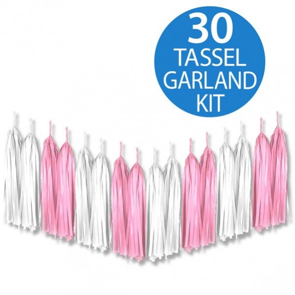 Pink Tassel Tissue Paper Garland 2m | Express Party Supplies