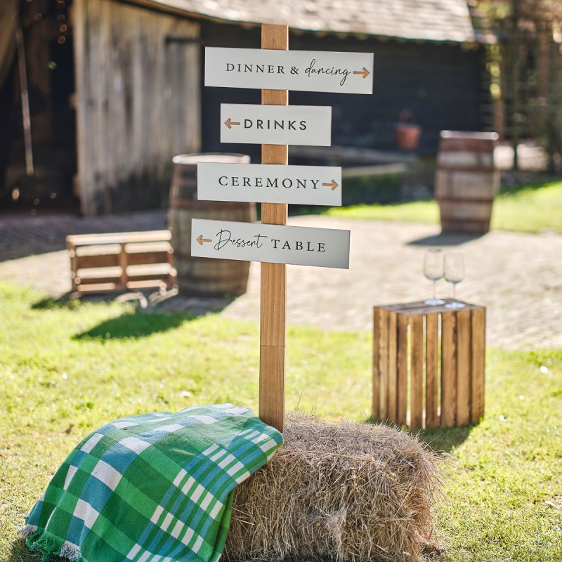 Wedding Rustic Romance Signpost Yard Sign | Express Party Supplies