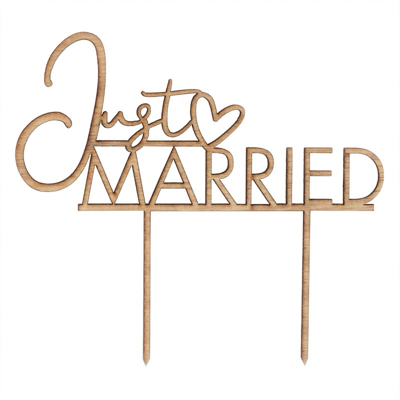 Just Married Sage Wedding Cake Topper | Express Party Supplies