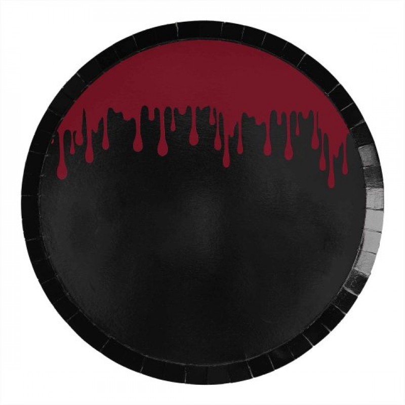 Halloween Blood Splatter Fright Night Round Dinner Plates