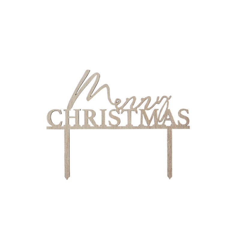 Christmas Festive Folklore Wooden Cake Topper