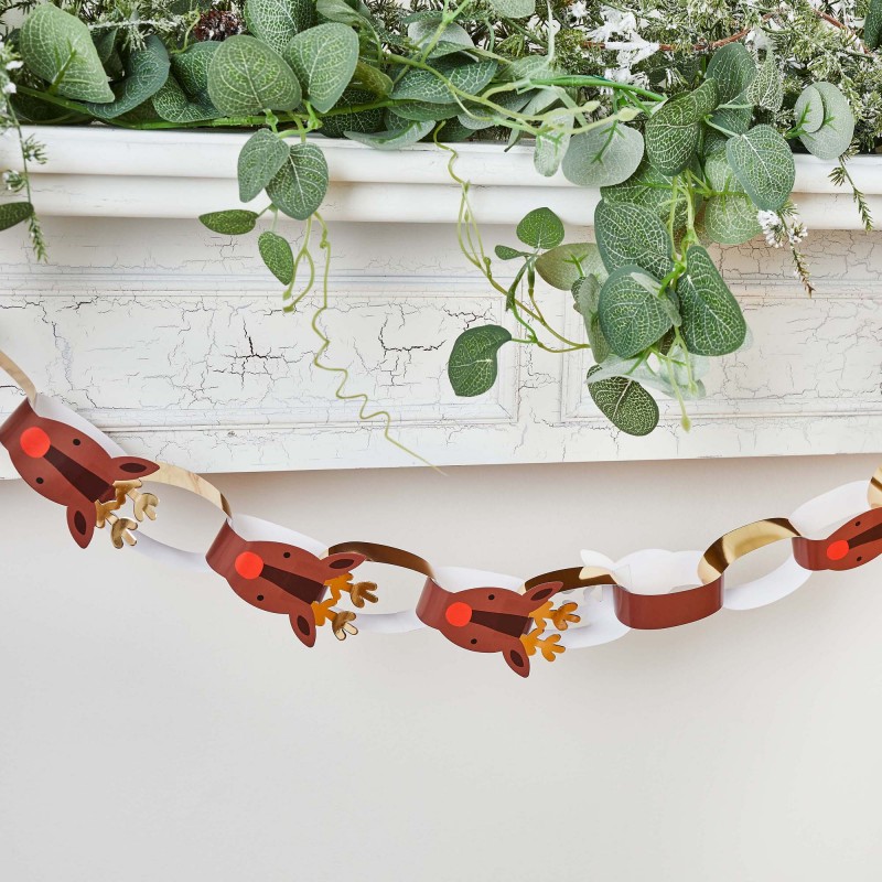 Christmas Reindeer Paper Chain Banners | Express Party Supplies