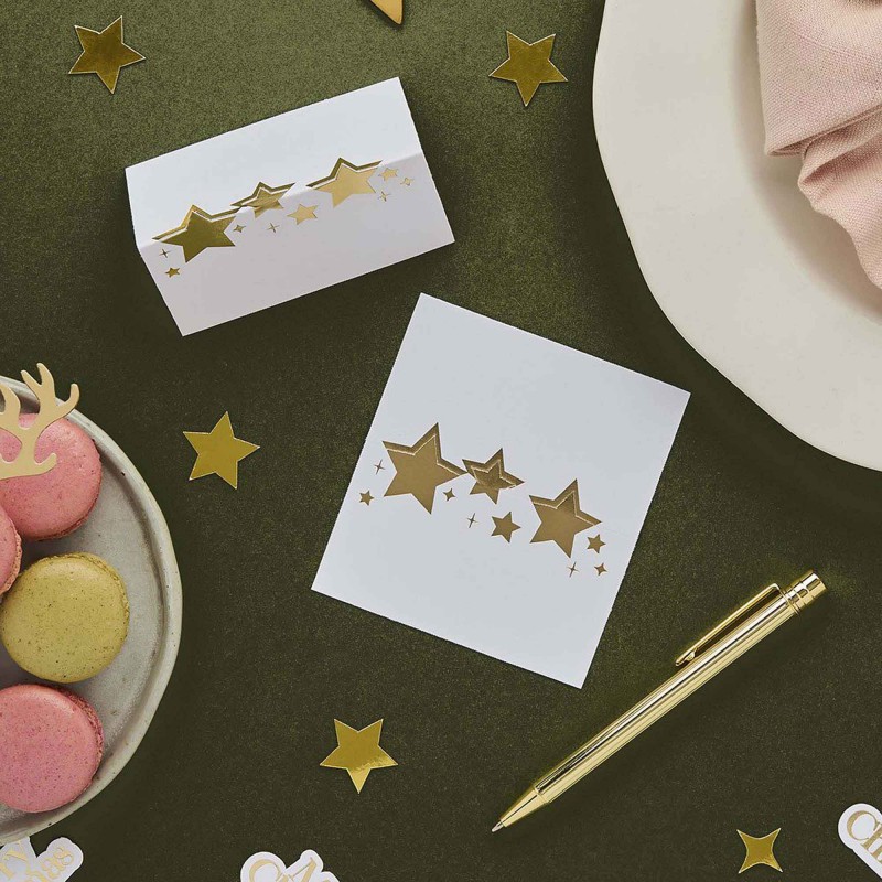 Cosy Christmas Star Place Cards | Express Party Supplies
