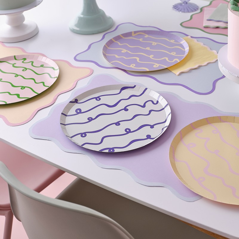 Pastel Wave Lunch Plates | Express Party Supplies