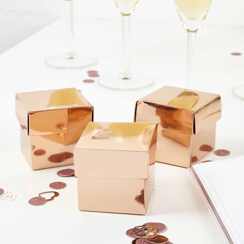 Happy Birthday Rose Gold Metallic Mix Up Favour Boxes