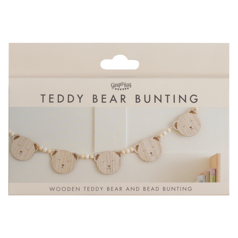 Teddy Bear Wooden Bunting Banner | Express Party Supplies