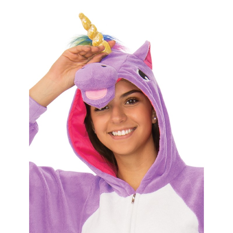 Purple Unicorn Hooded Onesie Costume Mythical