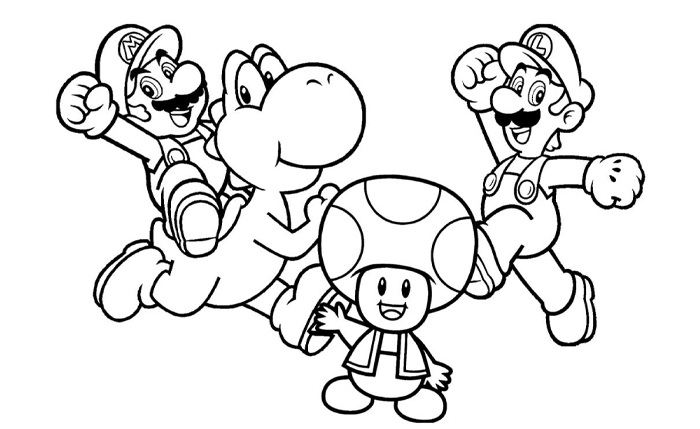 Mario Bros Coloring Pages Squid